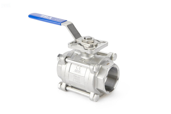 Ball Valve 3-Piece Stainless Steel Full Bore Direct Mount ATEX Anti-St ...